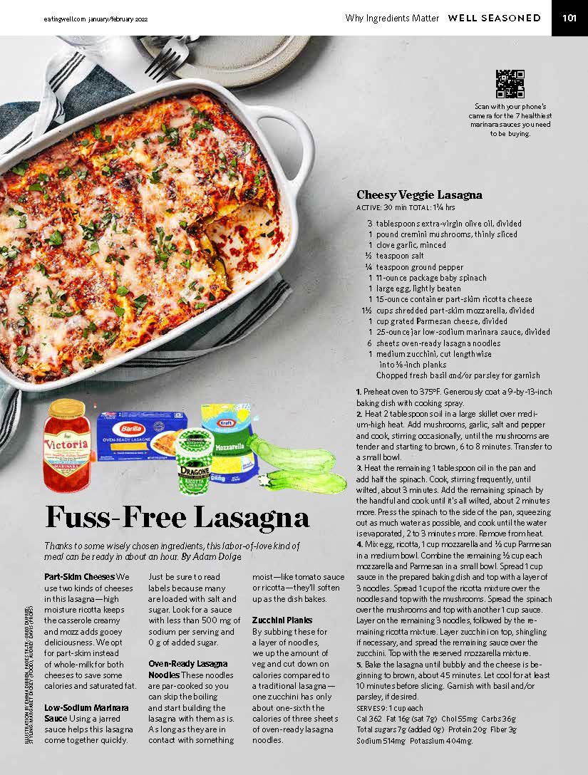 Well Seasoned section, EatingWell, Jan./Feb. 2022 – Adam Dolge